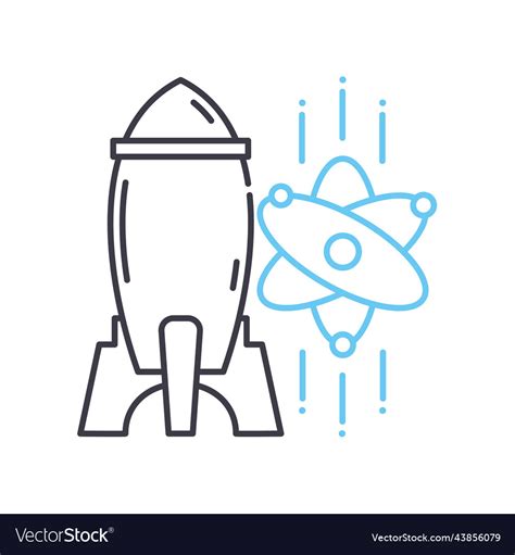 Atomic Line Icon Outline Symbol Royalty Free Vector Image