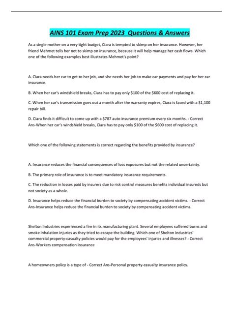 Ains 101 Exam Prep 2023 Questions And Answers Ains 101 Stuvia Us