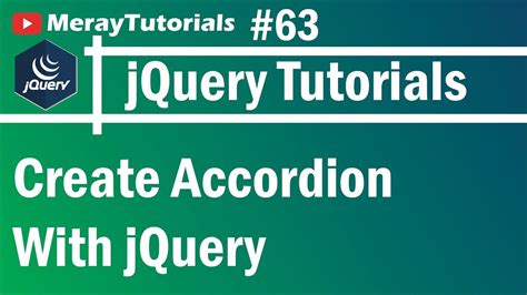 Jquery 63 Create Accordion With Jquery Youtube
