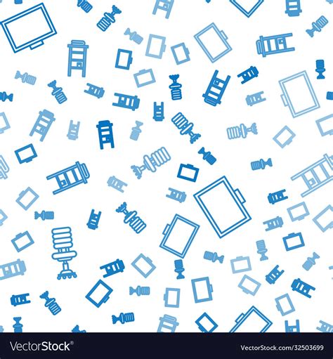 Set Line Office Chair Picture Frame On Table Vector Image