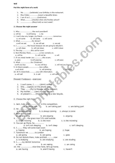 Future Forms Esl Worksheet By Katarzynka32