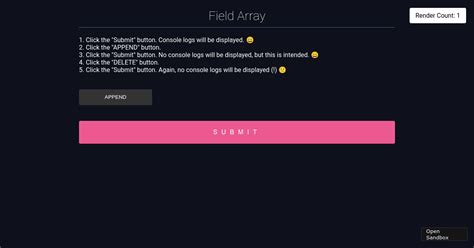 React Hook Form Usefieldarray Forked Codesandbox