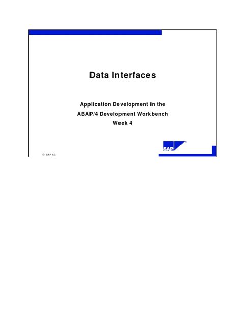 Abap4 Training Course Week 4 Download Free Pdf Internet Protocol