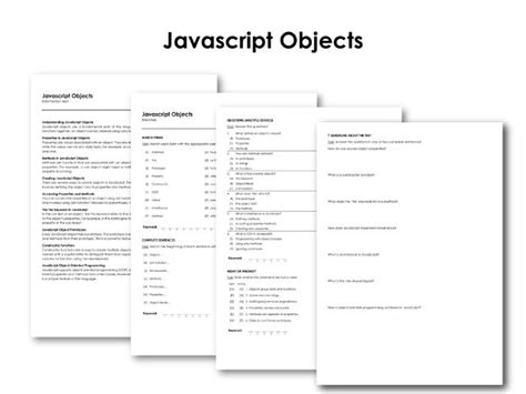 Javascript Objects Teaching Resources