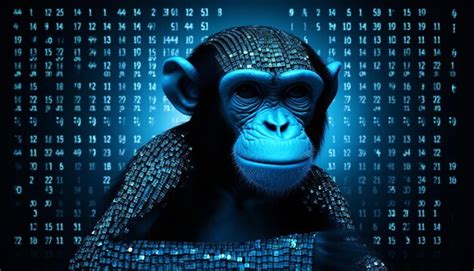 Premium Ai Image Techno Monkey Coding Chain