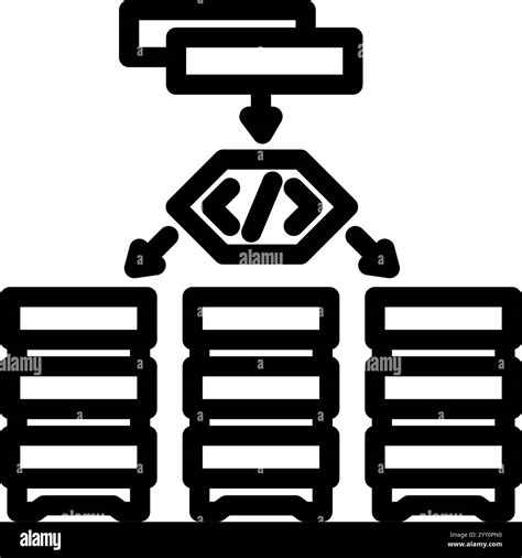 Software Defined Network Data Center Line Icon Vector Illustration