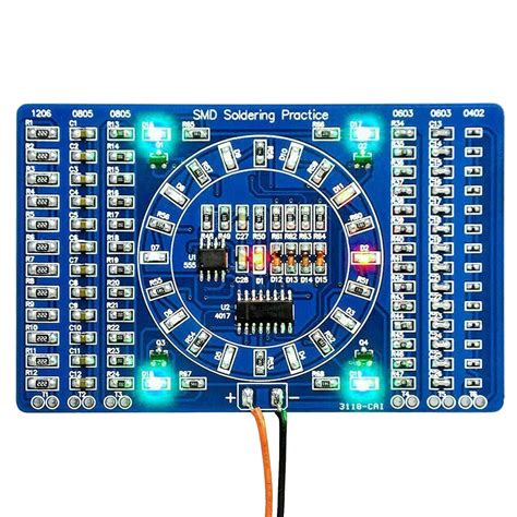 Bausatz Smd Übungsplatine Lauflicht Für Fortgeschrittene Roboter Bausatz De