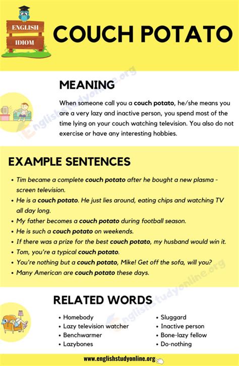 Couch Potato Idiom With Example at Daniel Shears blog