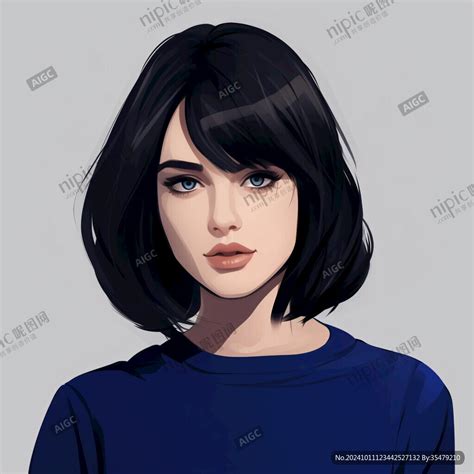 Ai创作图人物头像美女插画 数字肖像插画 少女头像插画 人物插画短发女生 写实少女 插画半身像 板绘人像 人物头像插画女孩 数字美女插画 插画