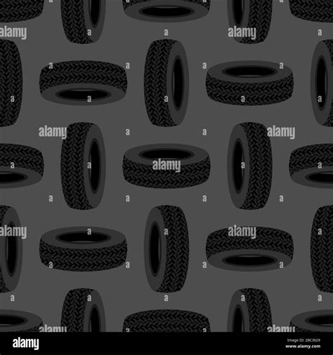 Tire Pattern Seamless Car Rubber Tyre Background Vector Texture Stock