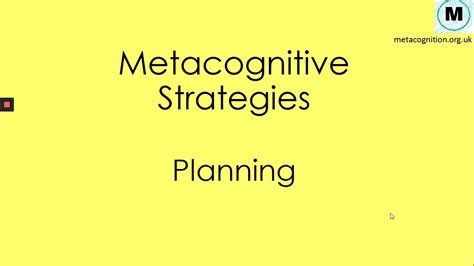 Metacognitive Strategies Planning Youtube