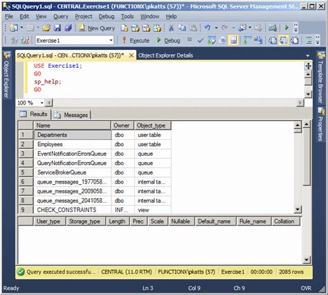 Microsoft SQL Server Lesson Introduction To The Tables Of A Database