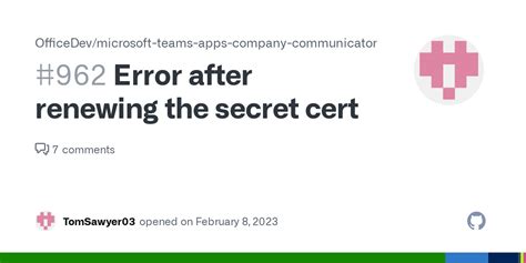 error after renewing the secret cert · issue 962 · officedev microsoft