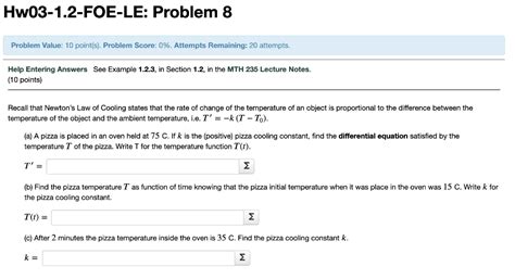 solved hw03 1 2 foe le problem 8 problem value 10