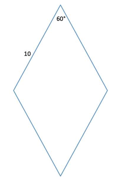 Area Of A Rhombus With A 60° Angle Geometry Help