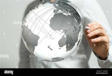 Businessman Creating A 3d Rendering Of Global Connectivity And Digital