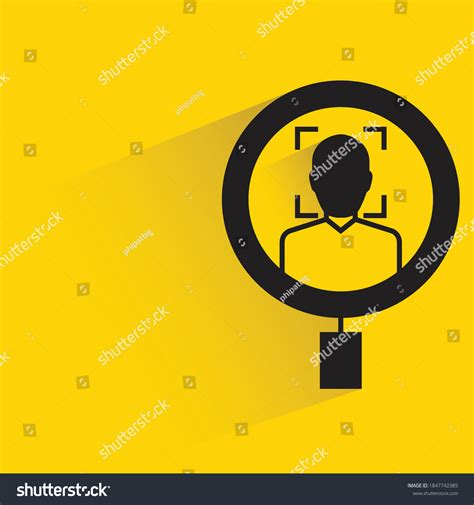 Magnifier Glass Scan People Shadow Yellow Stock Vector Royalty Free