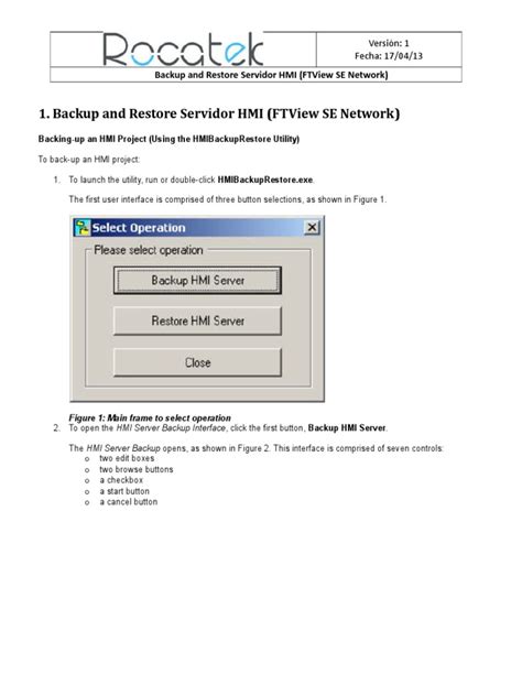 Backup And Restore Servidor Hmi Ftview Se Network Pdf Backup Computer File