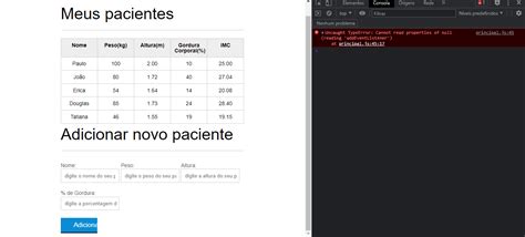 Adicionar O Paciente Erro No Console Uncaught Typeerror Cannot Read