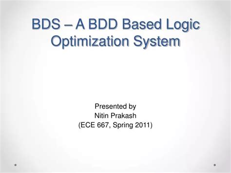 Ppt Bds A Bdd Based Logic Optimization System Powerpoint