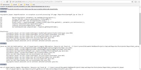 Java Error Al Desplegar Archivos War Con Archivos Jasper Al Servidor