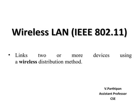 Ieee 802 11 Wireless Lan Ppt