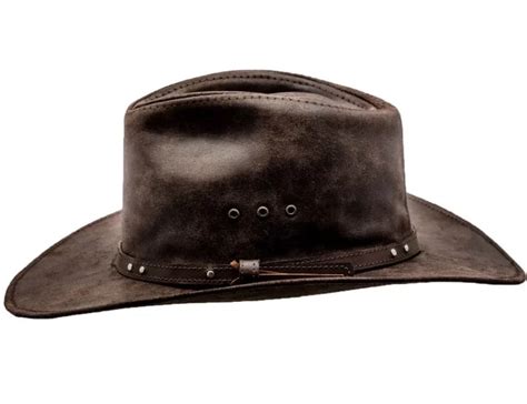 Buckaroo Sombrero Vaquero Cuero Con Cintur N De Cuero