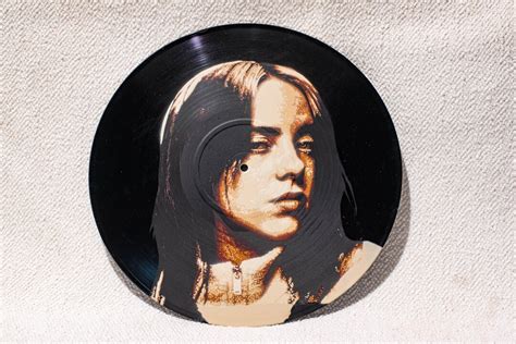 Billie Eilish Stencil On Vinyl Record Etsy