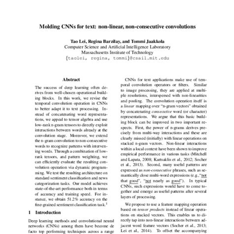 Molding Cnns For Text Non Linear Non Consecutive Convolutions Acl