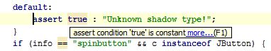 Avoiding Assert Statements With Constant Conditions The IntelliJ IDEA Blog