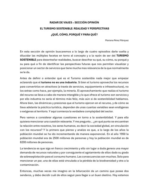 Turismo Sostenible Que Es Pdf Sustentabilidad Turismo