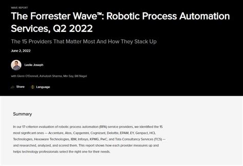 The Forrester Wave™: Robotic Process Automation Services | IT Pro