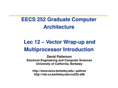 Ppt Exploring Vector Processors And Multiprocessor Architectures Powerpoint Presentation Id