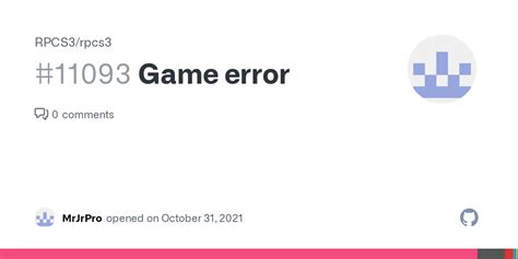 Game Error Issue RPCS Rpcs GitHub