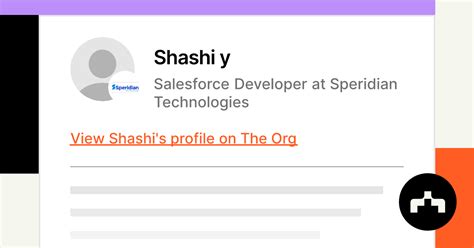 Shashi Y Salesforce Developer At Speridian Technologies The Org