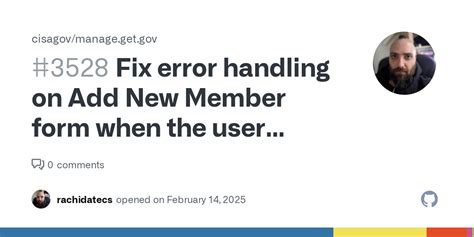 fix error handling on add new member form when the user already belongs