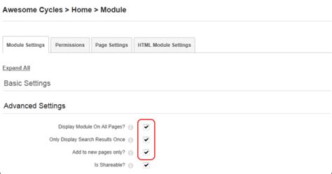 Configuring Advanced Module Settings