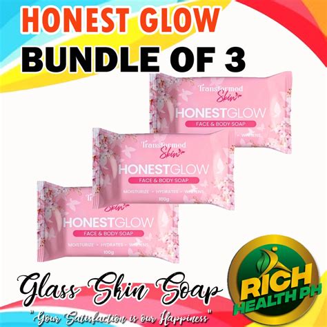 Honest Glow Glass Skin Soap Bundle Of 3 80grams Face And Body Soap