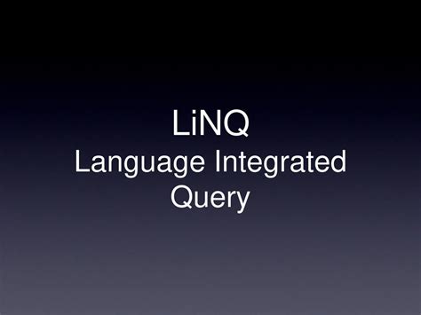 LiNQ SQL Saturday David Fekke. - ppt download