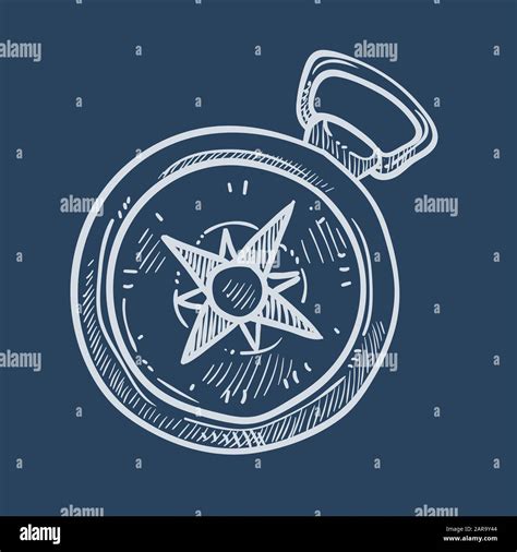 Compass Sketch Or Chalk Drawing Nautical Symbol Marine Navigation Compass Sketch Or Chalk Drawing Nautical Symbol Marine Navigation