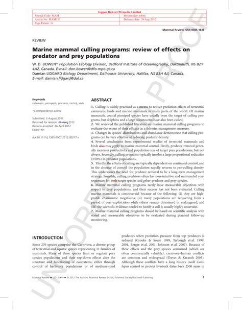 Pdf Vertebrate Predator Control Effects On Prey Populations In Terrestrial And Aquatic