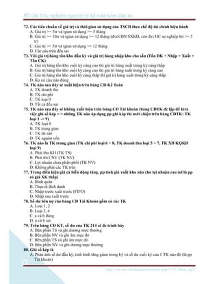 Nguyen ly ke toan 80 cau trac nghiem | PDF