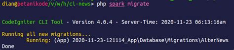 Tutorial Codeigniter 4 Migrasi Database