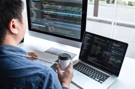 Premium Photo Professional Team Of Programmer Working On Project In Software Development