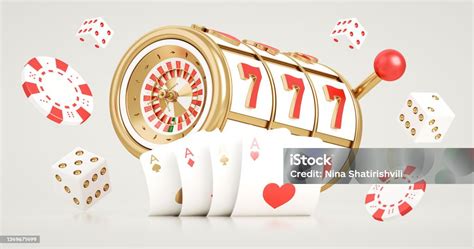룰렛 휠 네 개의 에이스 칩과 주사위를 가진 현대 흰색 빨간색과 황금 슬롯 머신 3d 일러스트 카지노에 대한 스톡 사진 및 기타