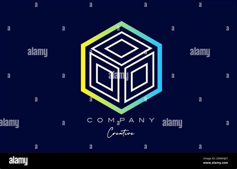 Line O Three Letter Cube Alphabet Letter Logo Icon Design With Polygon Design Creative Template