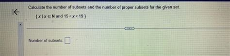 solved calculate the number of subsets and the number of