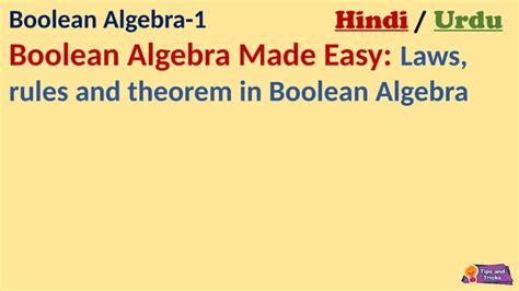 Boolean Algebra Basics Logic Gatespptx