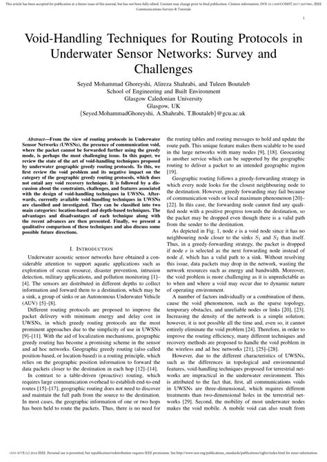 pdf void handling techniques for routing protocols in underwater