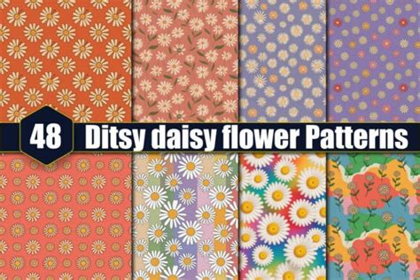 48 Ditsy Daisy Flower Patterns Graphic By Protabsorkar11 · Creative Fabrica